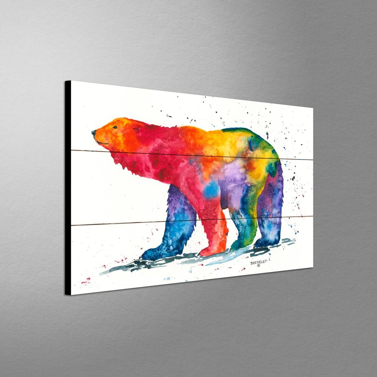Rainbow Polar Bear Giclee Art Print Poster From Watercolor by Artist ...