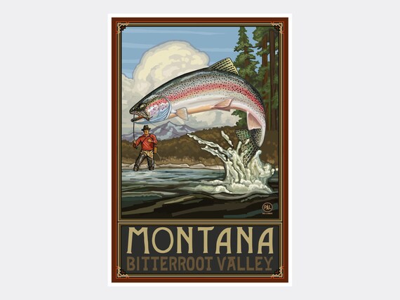 Montana Bitterroot Valley Giclee Art Print Poster From | Etsy
