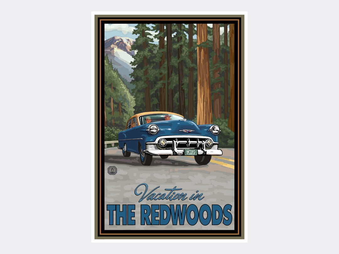 Redwoods Road Trip Art Print: California Travel Poster by Paul A ...