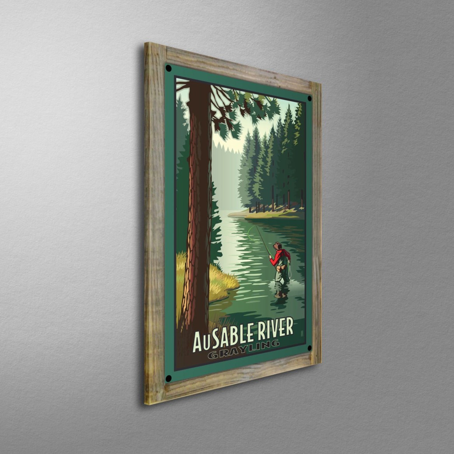 Au Sable River Grayling Giclee Art Print Poster From Travel - Etsy