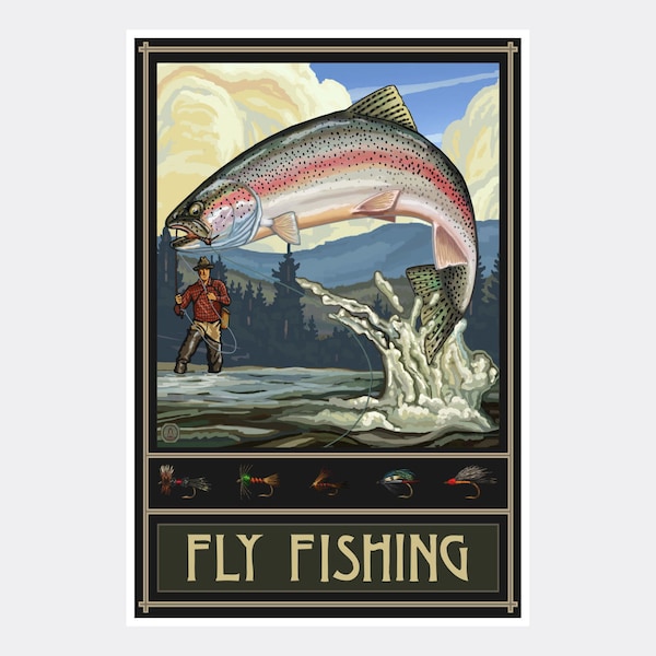 Fly Fishing Poster - Etsy