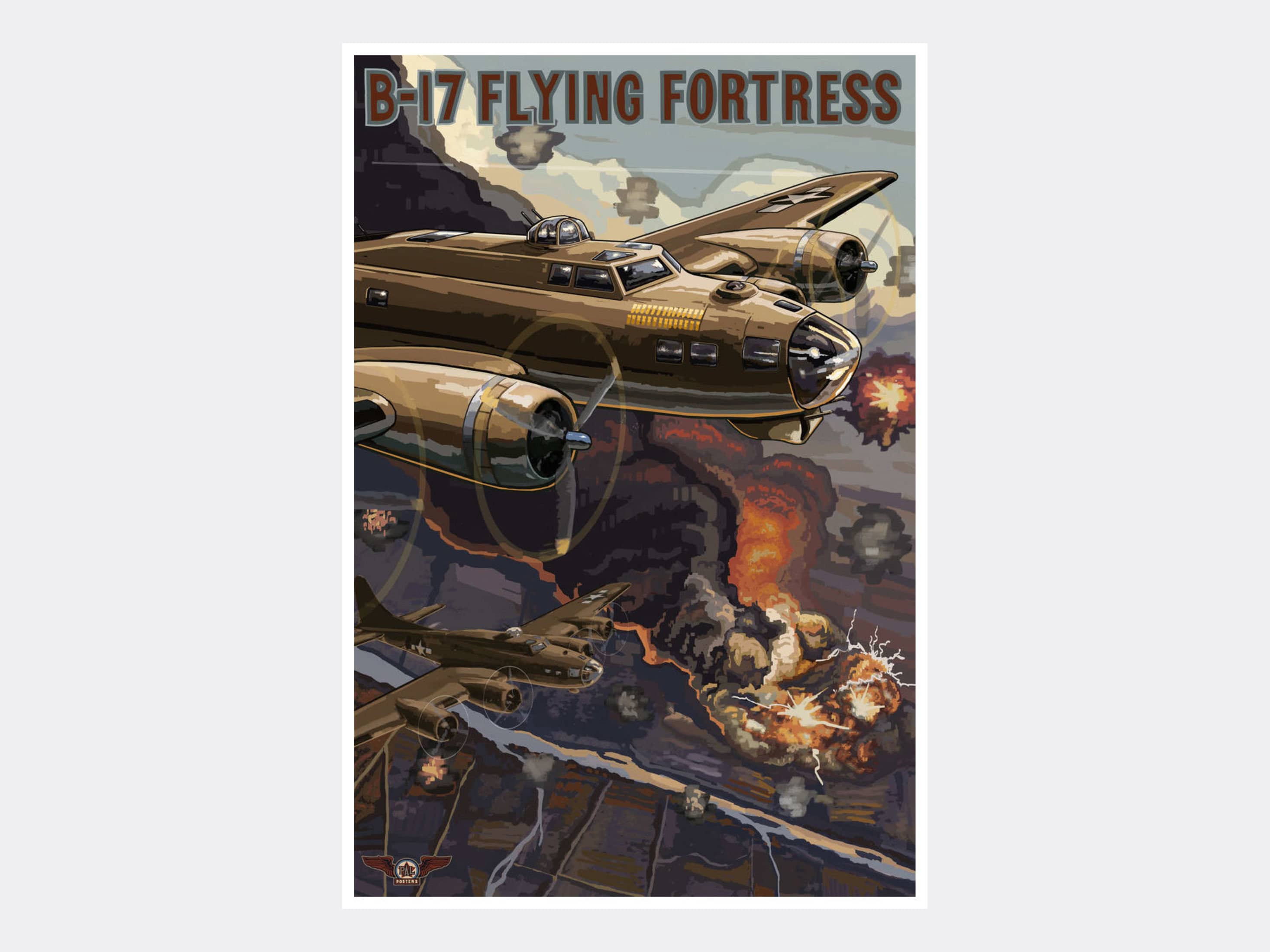 B-17 Flying Fortress Giclee Art Print Poster From Travel Artwork by ...