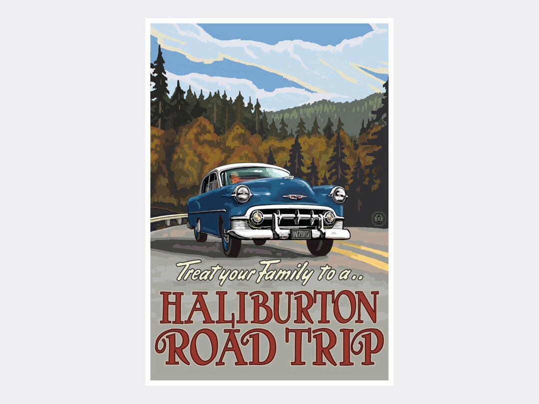 Haliburton Ontario Road Trip Art Print: Vintage Travel Poster - Etsy