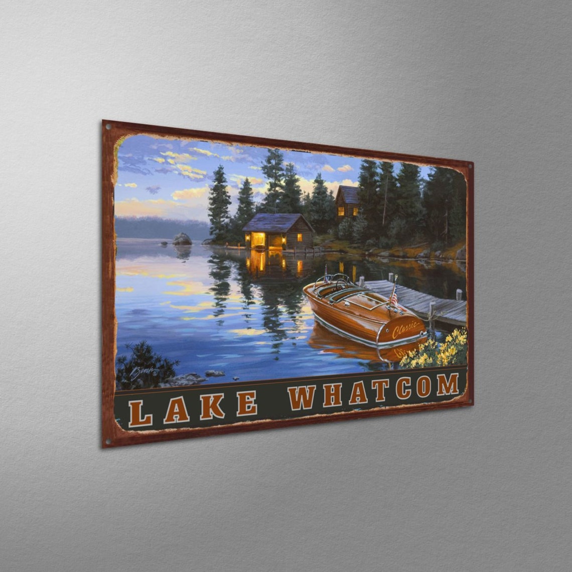 Lake Whatcom Cabin Giclee Art Print Poster From Original | Etsy