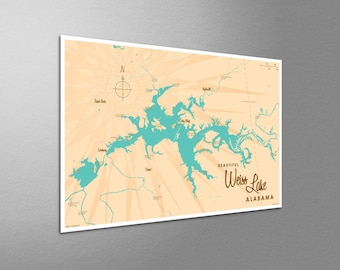 Weiss Lake Alabama Map - Etsy