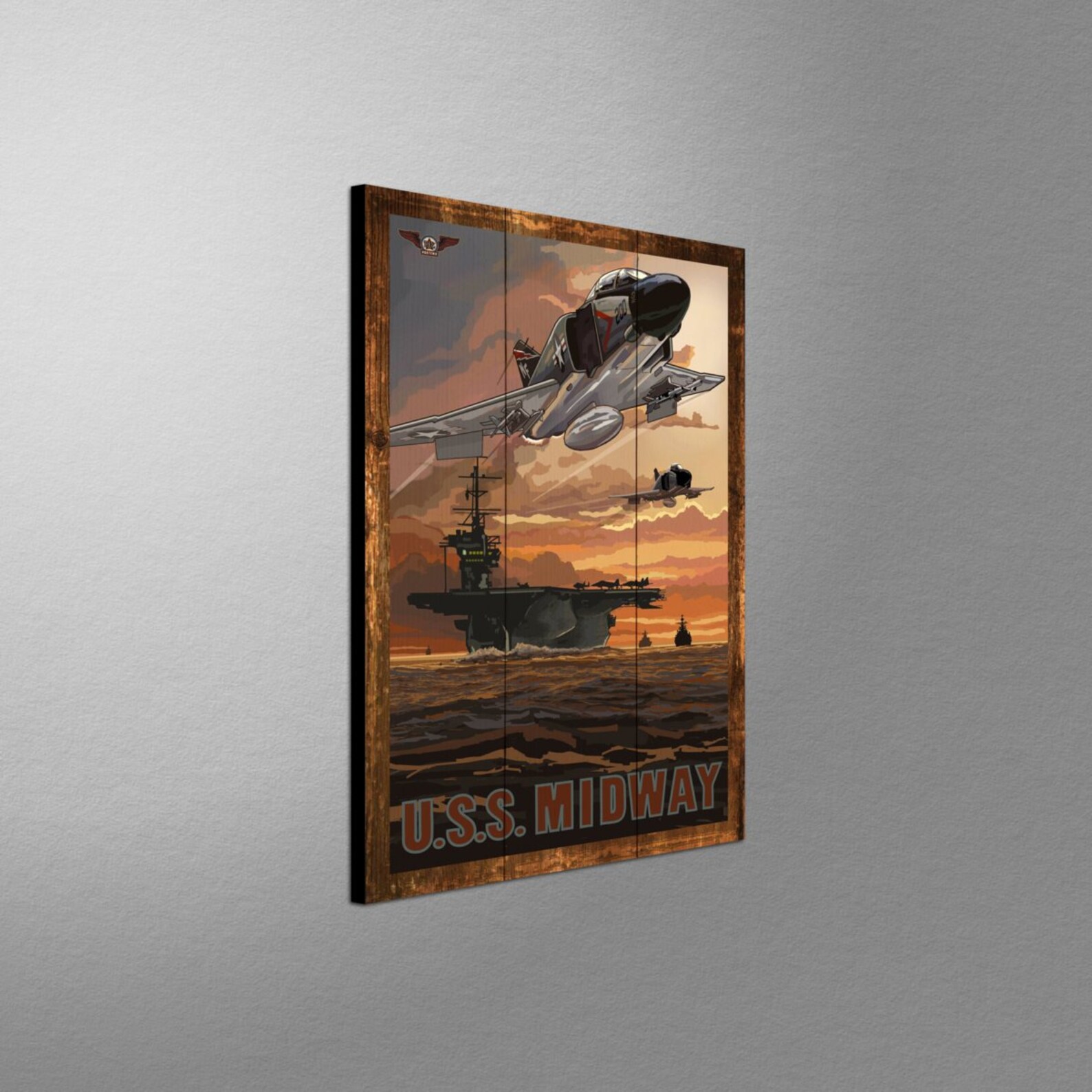 F-4 & USS Midway Giclee Art Print Poster From Travel Artwork by Artist ...