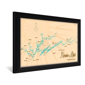 Norris Lake Tennessee Map Giclee Art Print Poster From Illustration by ...