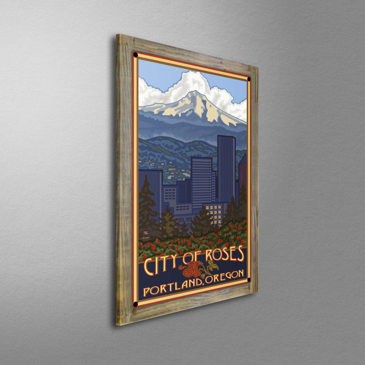 Portland Oregon Skyline Giclee Art Print Poster From Original | Etsy