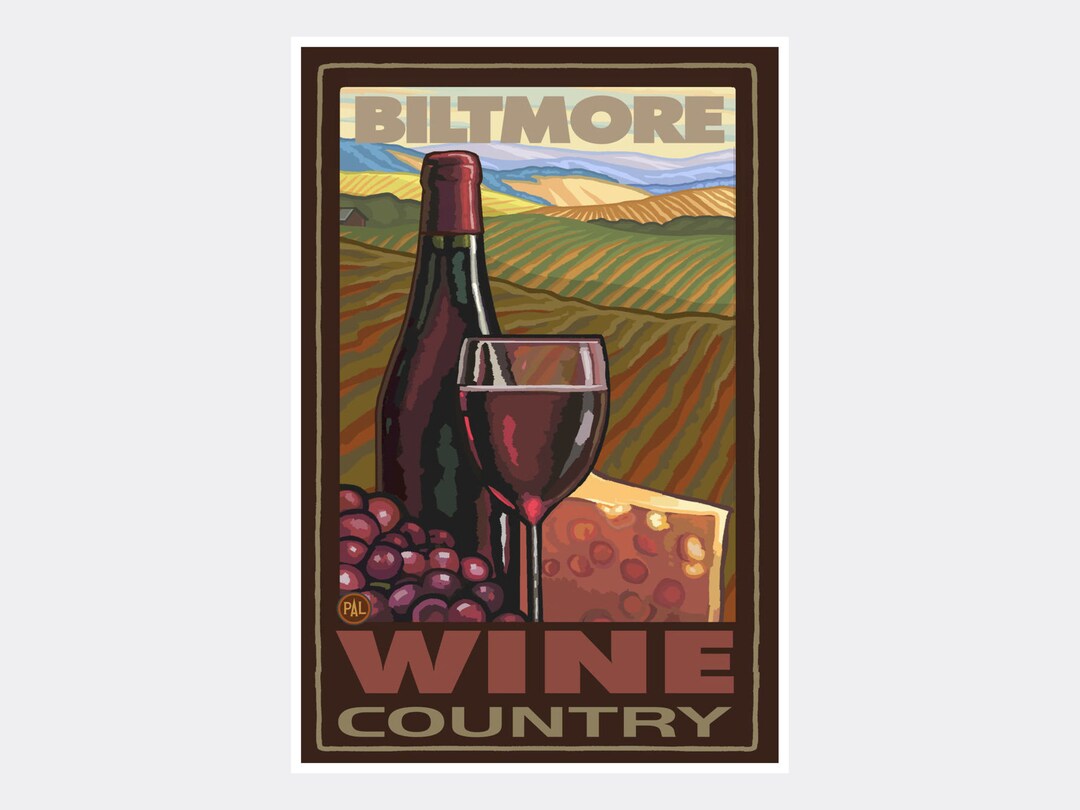 Biltmore Estate Wine Country Art Print: Asheville Travel Poster - Etsy