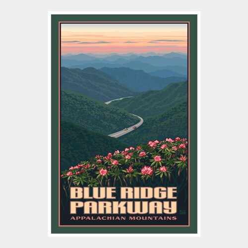BLUE RIDGE PARKWAY Travel Poster Minimalist Art Print | Etsy