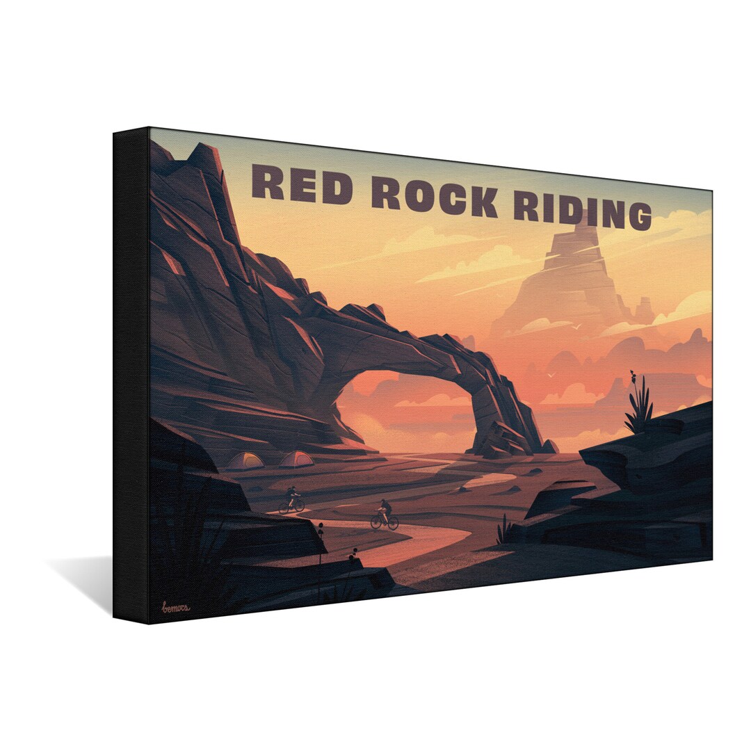 Red Rock Riding Chasing Sunsets Canvas, Pillow, Blanket by Illustrator ...