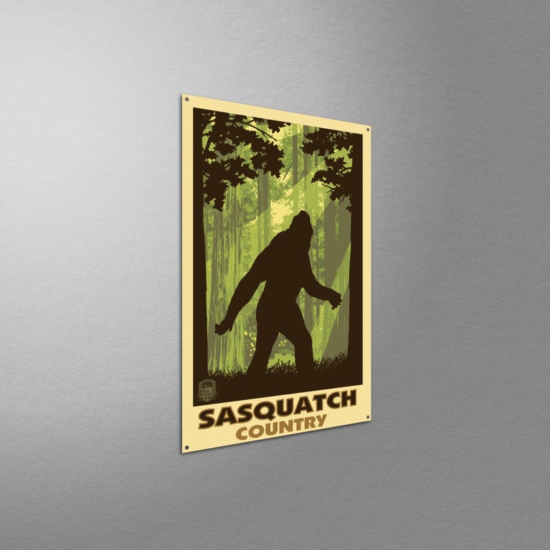 Sasquatch Country Bigfoot Shadow Giclee Art Print Poster from | Etsy