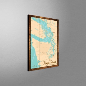 Olympic Peninsula Map Giclee Art Print Poster From Illustration by ...