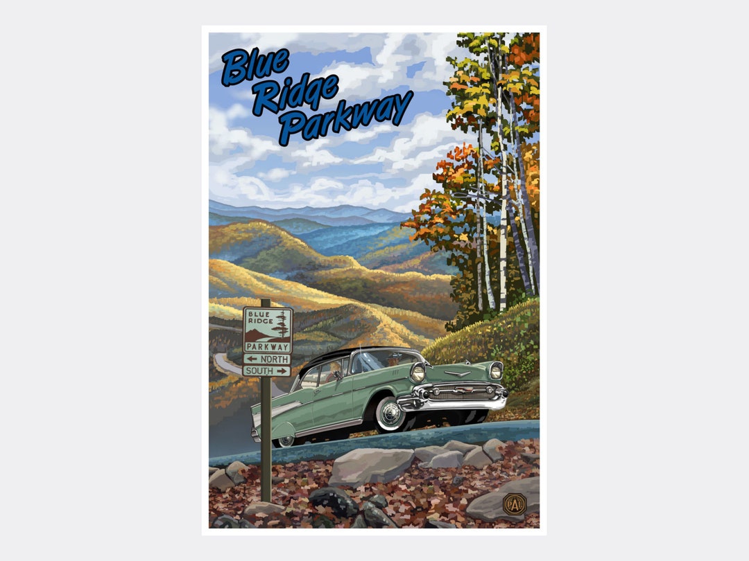 Blue Ridge Parkway Giclee Art Print Poster From Travel Artwork by ...