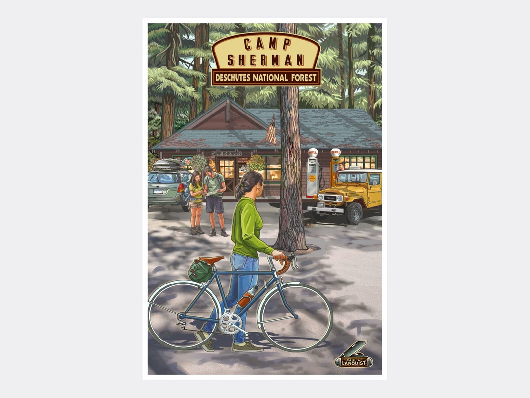 Camp Sherman Art Print: Deschutes National Forest Travel Poster - Etsy