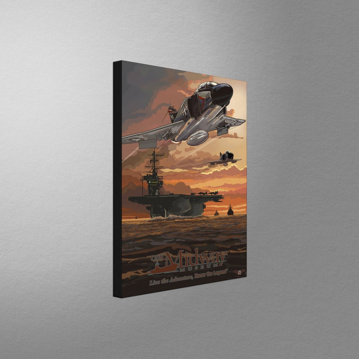 USS Midway With Museum Logo Stretch Canvas Pillow Blanket | Etsy