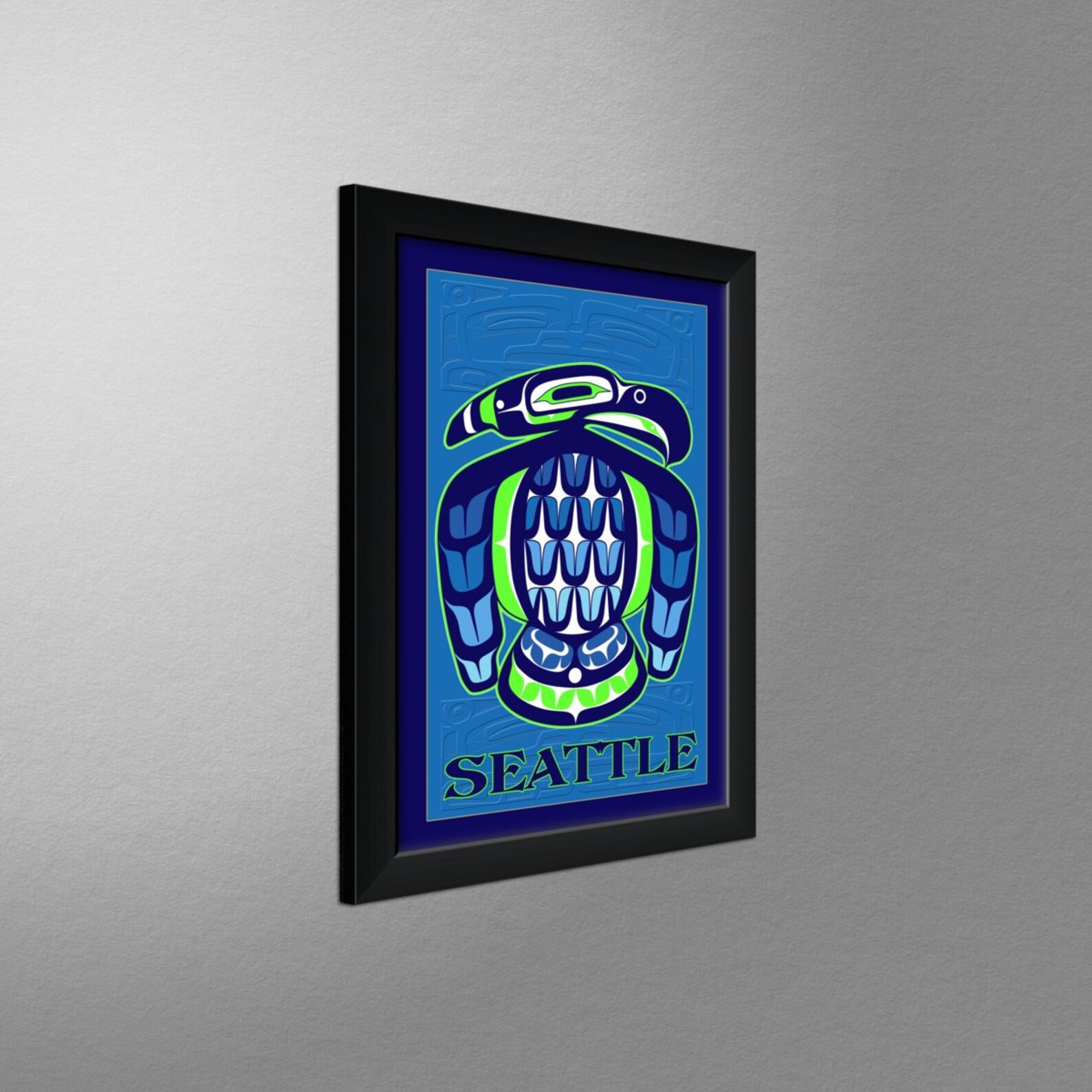 Seattle Seahawk Giclee Art Print Poster From Original - Etsy