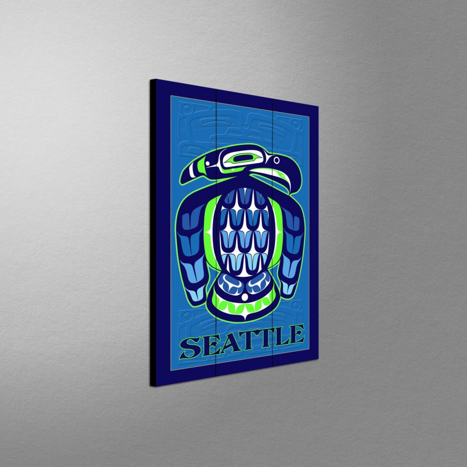 Seattle Seahawk Giclee Art Print Poster From Original | Etsy