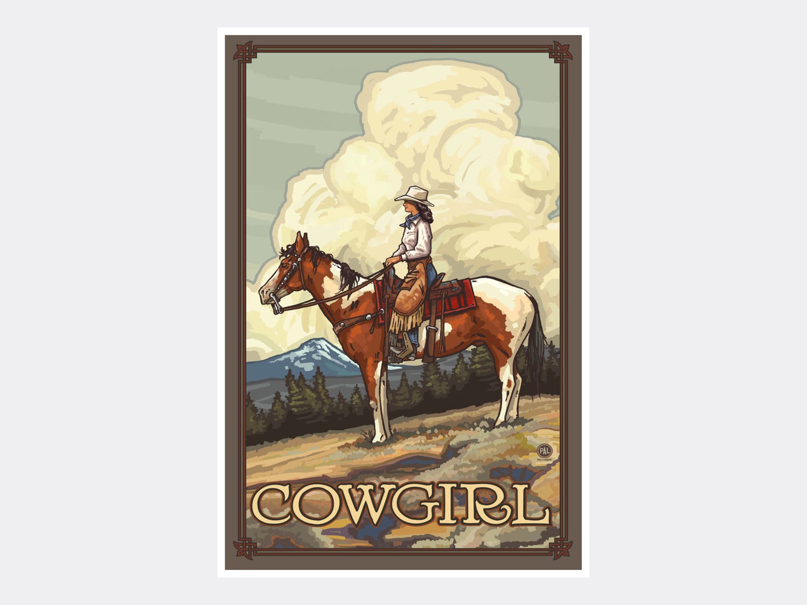 Cowgirl Giclee Art Print Poster From Travel Artwork by Artist - Etsy