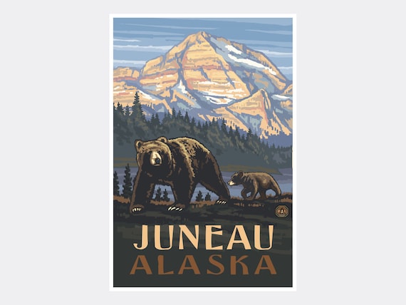 Juneau Alaska Grizzlies Giclee Art Print Poster From Original | Etsy