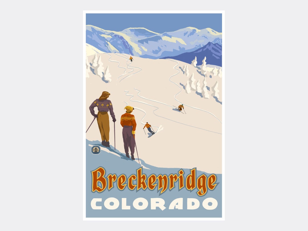 Breckenridge Colorado Ski Poster: Vintage Travel Art Print by Paul A ...