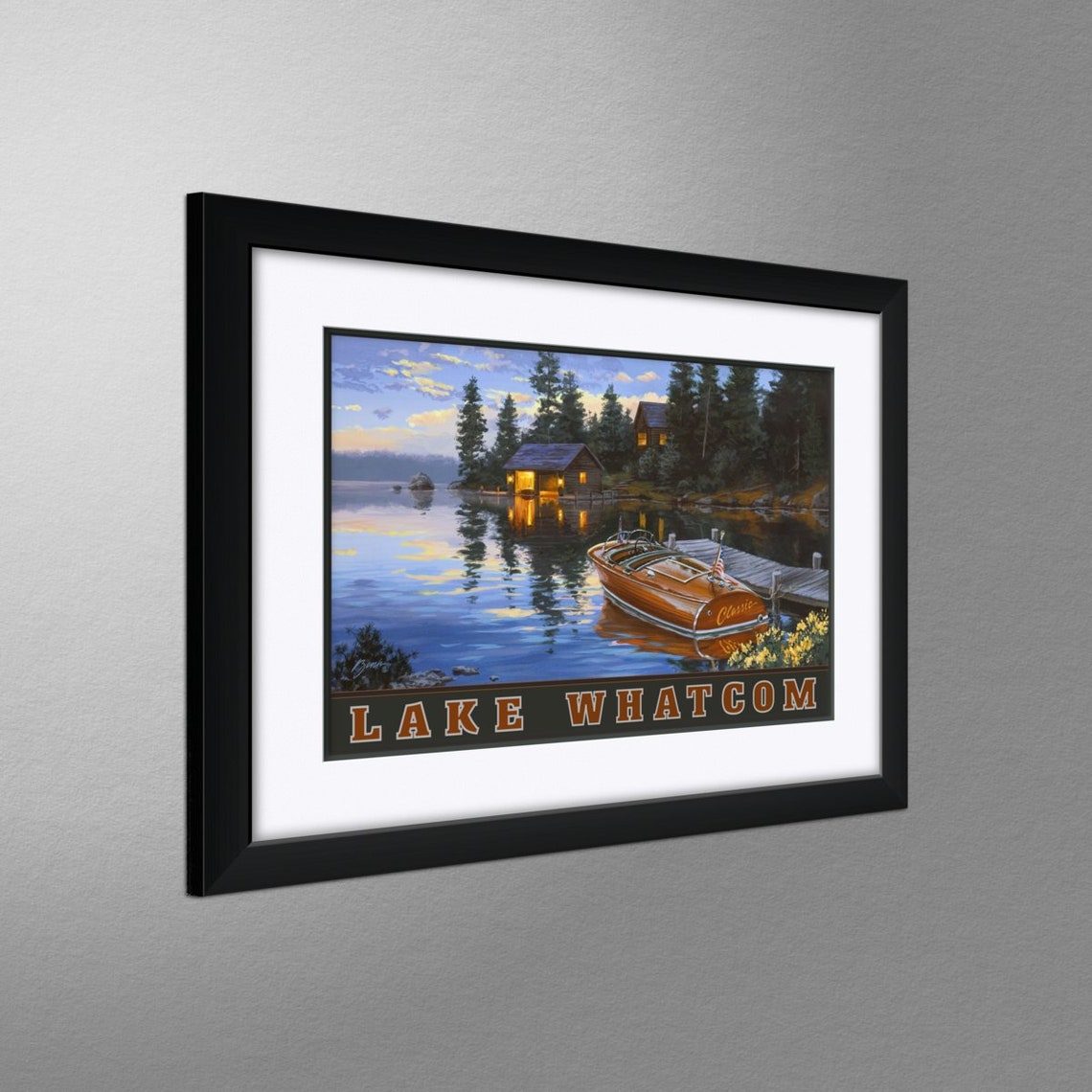 Lake Whatcom Cabin Giclee Art Print Poster From Original | Etsy