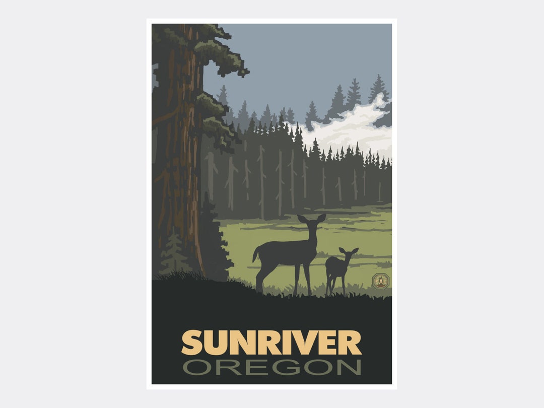 Sunriver Oregon Giclee Art Print Poster From Travel Artwork by Artist ...