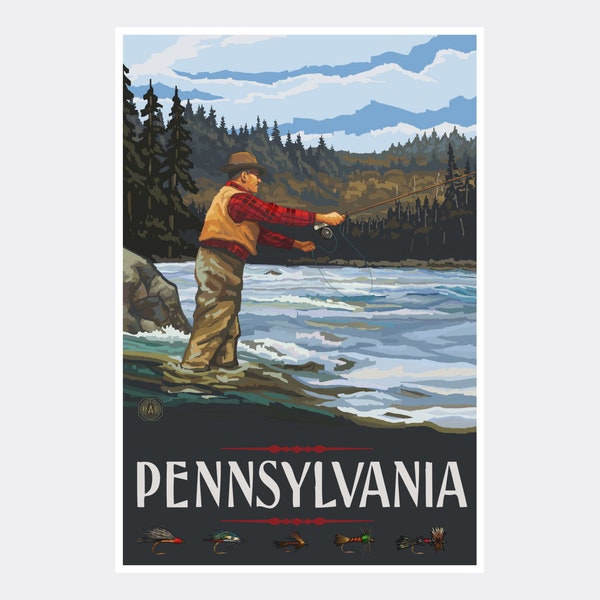Fly Fishing Poster - Etsy