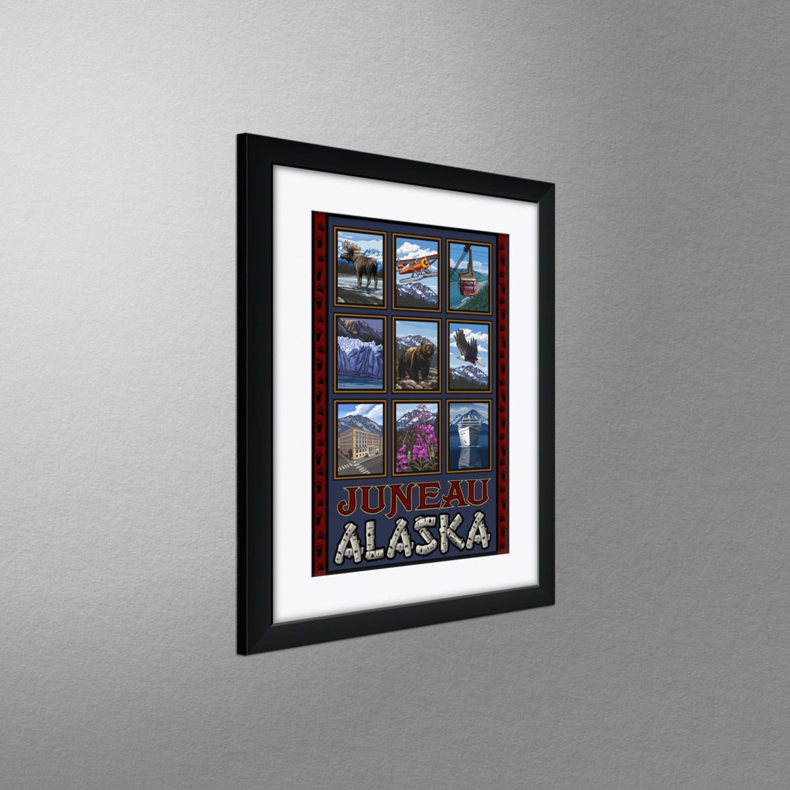 Juneau Alaska Collage Giclee Art Print Poster From Travel Artwork by ...