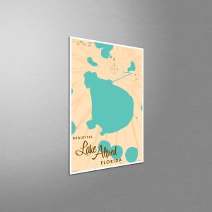 Lake Alfred Florida Map Giclee Art Print Poster From Illustration by ...
