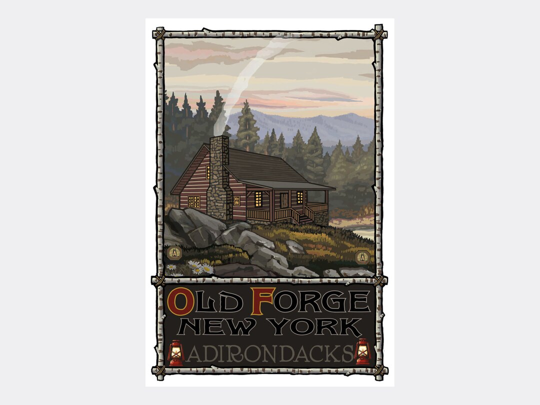Old Forge New York Adirondacks Summer Forest Cabin Giclee Art Print ...