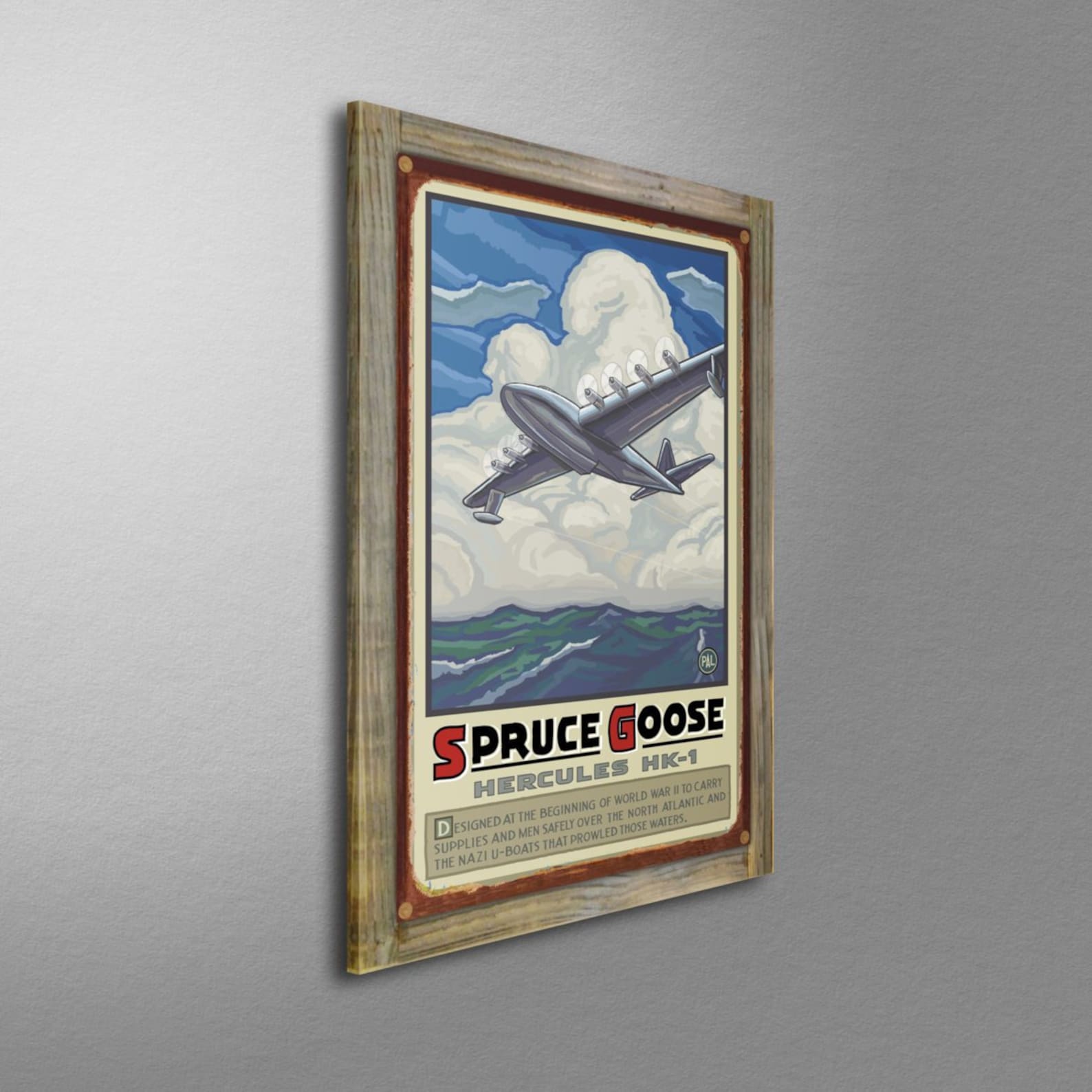 Spruce Goose Flying Giclee Art Print Poster From Travel Artwork by ...