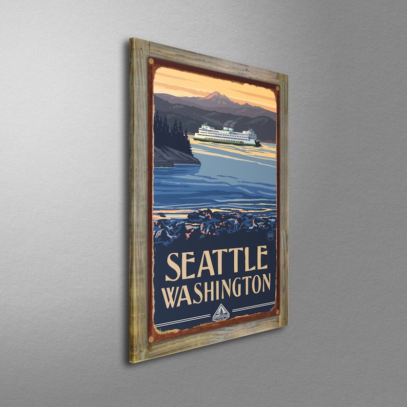 Seattle Washington Ferry Giclee Art Print Poster From Travel - Etsy