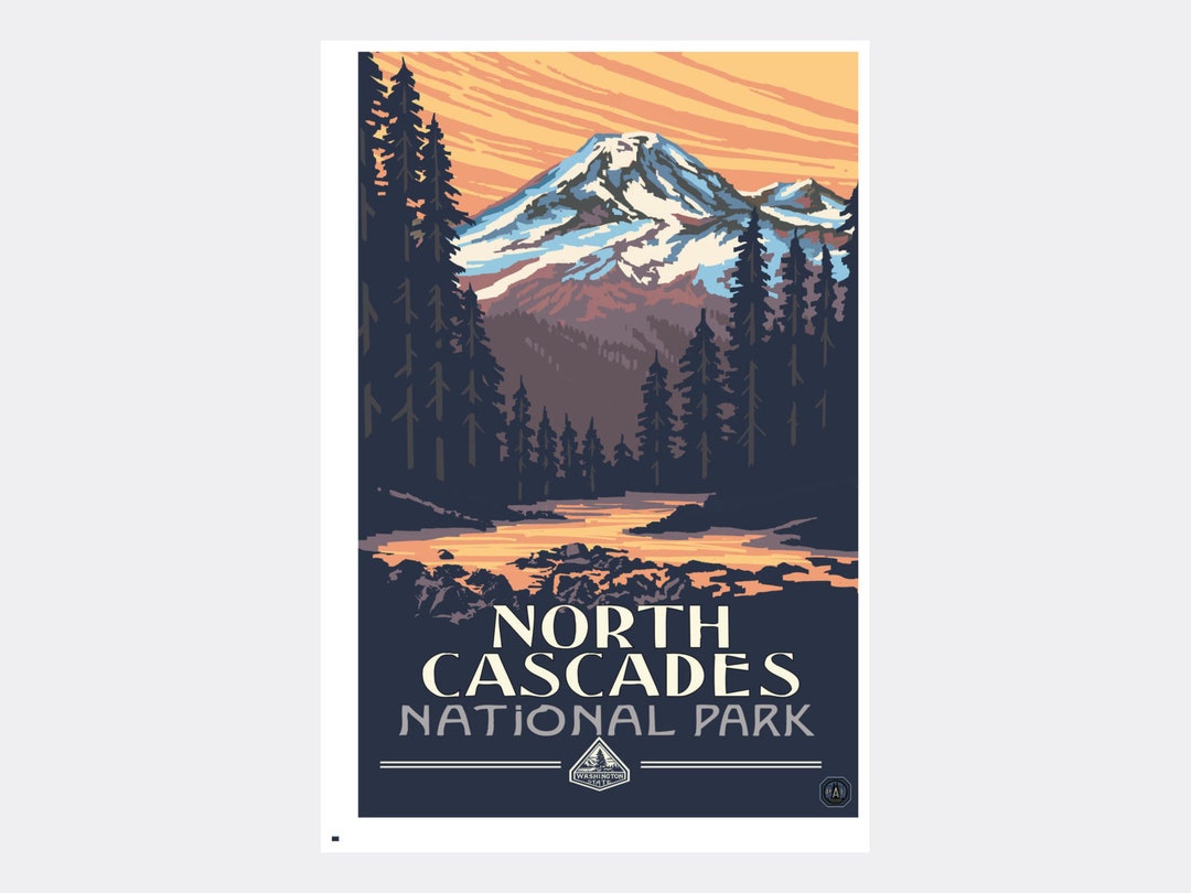 North Cascades National Park Art Print: Vintage Travel Poster by Paul A ...