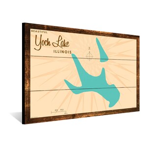 Yoch Lake Illinois Map Giclee Art Print Poster From Illustration by ...