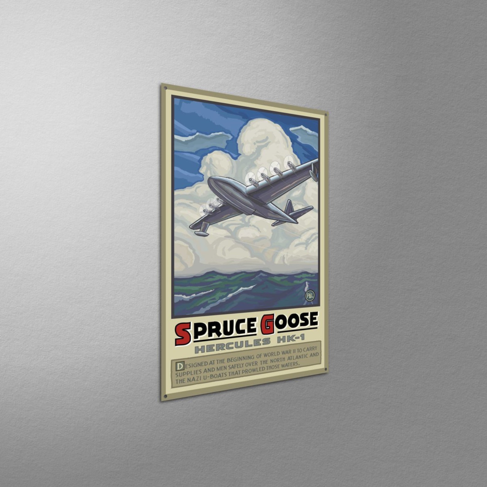 Spruce Goose Flying Giclee Art Print Poster From Travel Artwork by ...