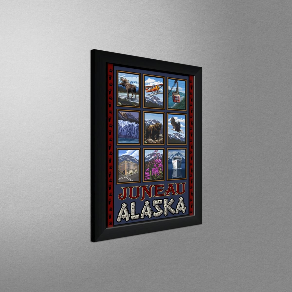 Juneau Alaska Collage Giclee Art Print Poster From Travel Artwork by ...