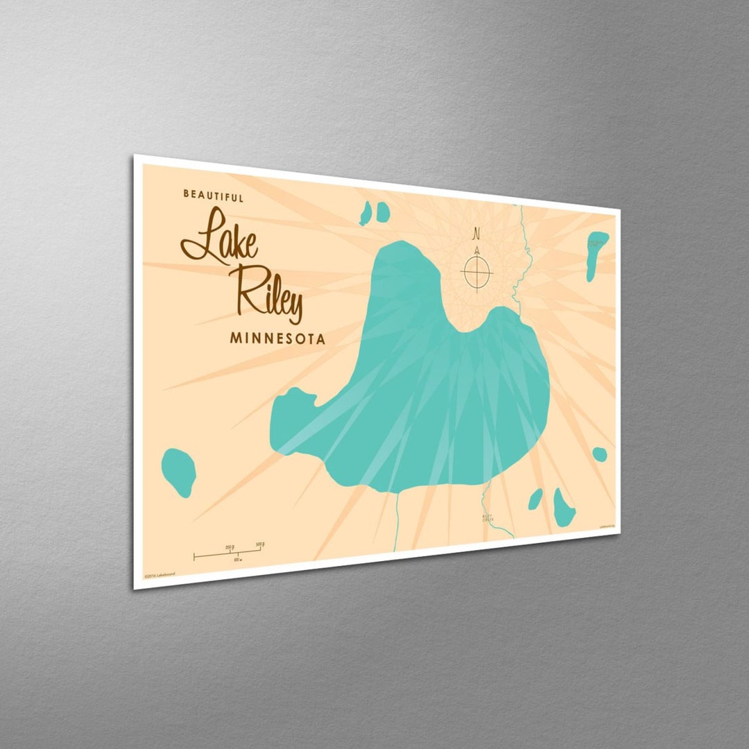 Lake Riley Minnesota Map Giclee Art Print Poster From Illustration by ...