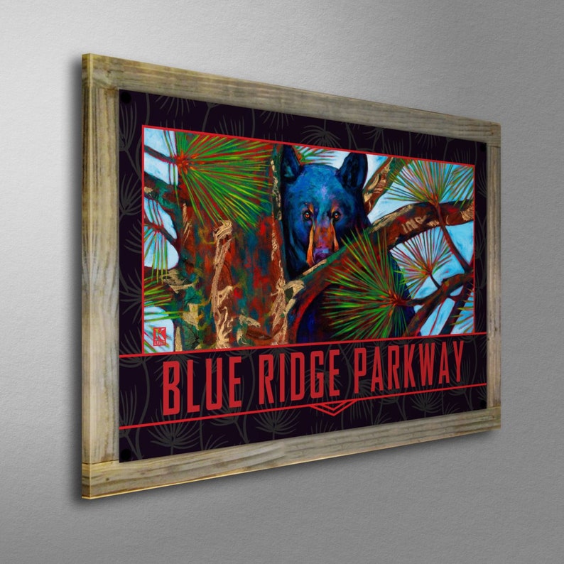 Blue Ridge Parkway Tree Bear Giclee Art Print Poster From Oil - Etsy