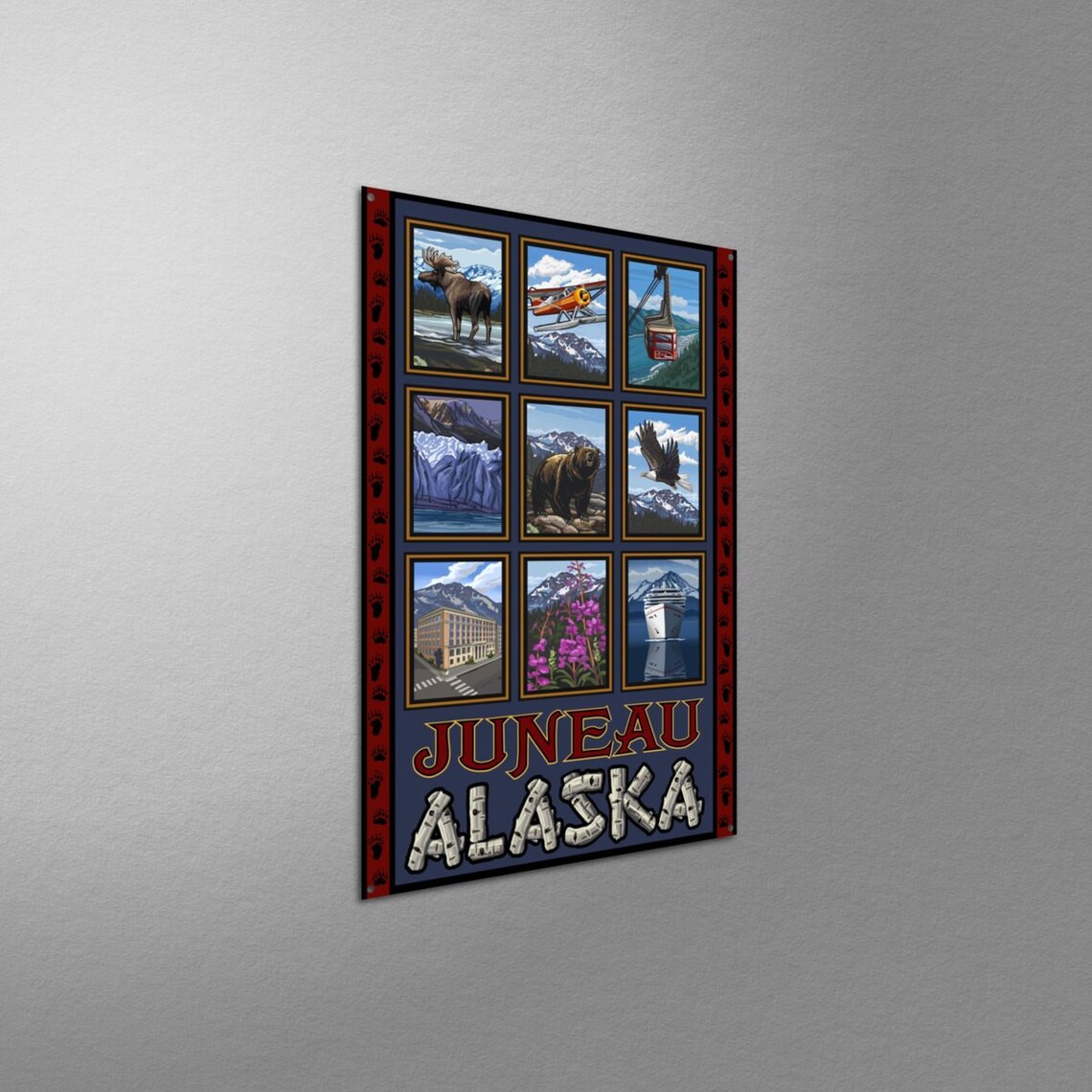 Juneau Alaska Collage Giclee Art Print Poster From Travel Artwork by ...
