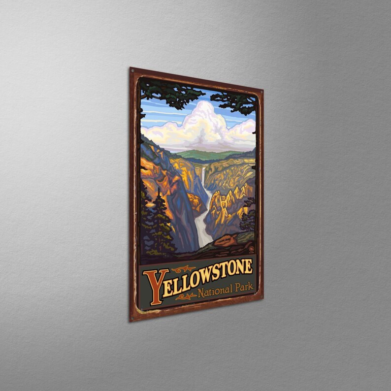 Yellowstone National Park Yellowstone Falls Giclee Art Print | Etsy
