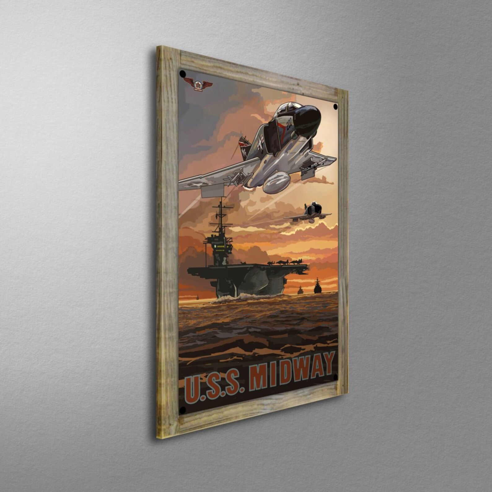 F-4 & USS Midway Giclee Art Print Poster From Travel Artwork by Artist ...