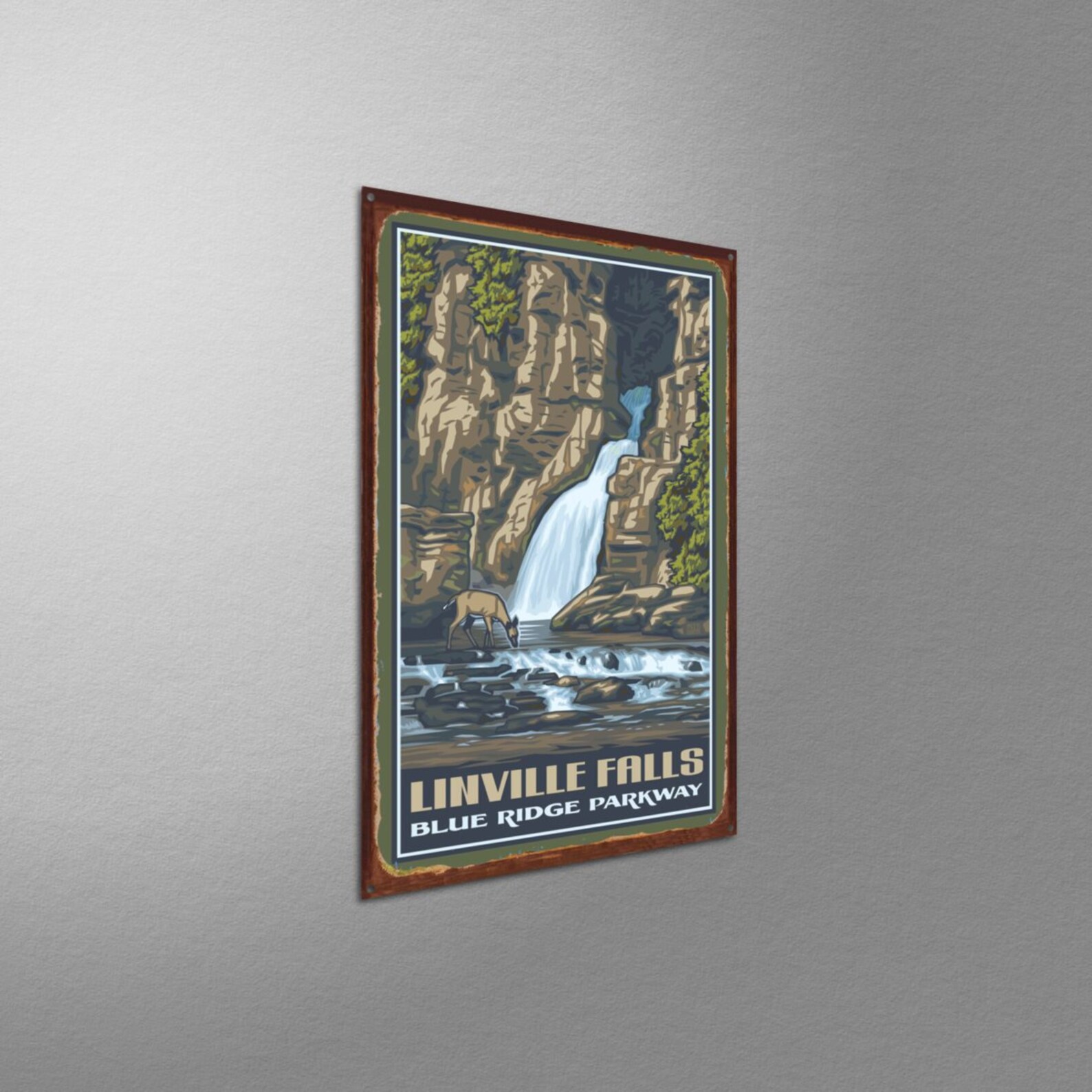 Linville Falls Giclee Art Print Poster From Travel Artwork by - Etsy