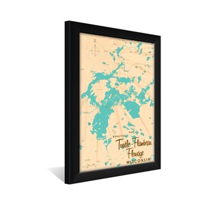 Turtle-flambeau Flowage Wisconsin Map Giclee Art Print Poster From ...