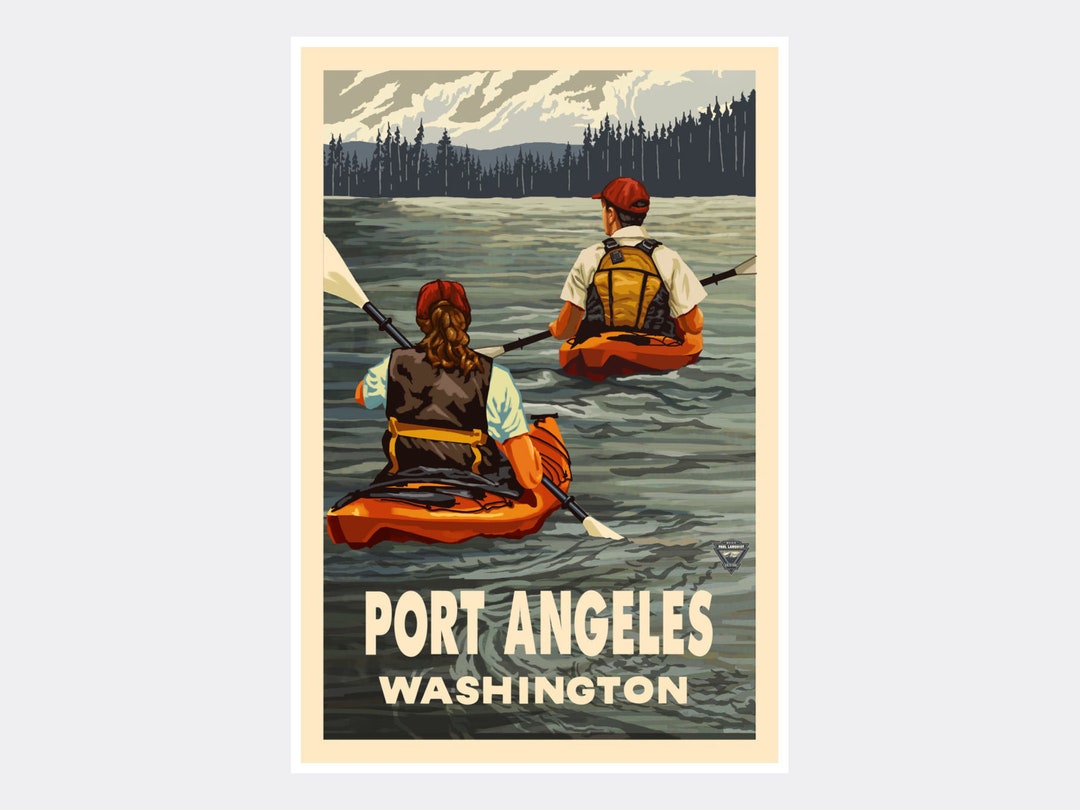Port Angeles Washington Giclee Art Print Poster From Travel Artwork by ...
