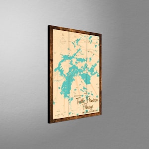 Turtle-flambeau Flowage Wisconsin Map Giclee Art Print Poster From ...