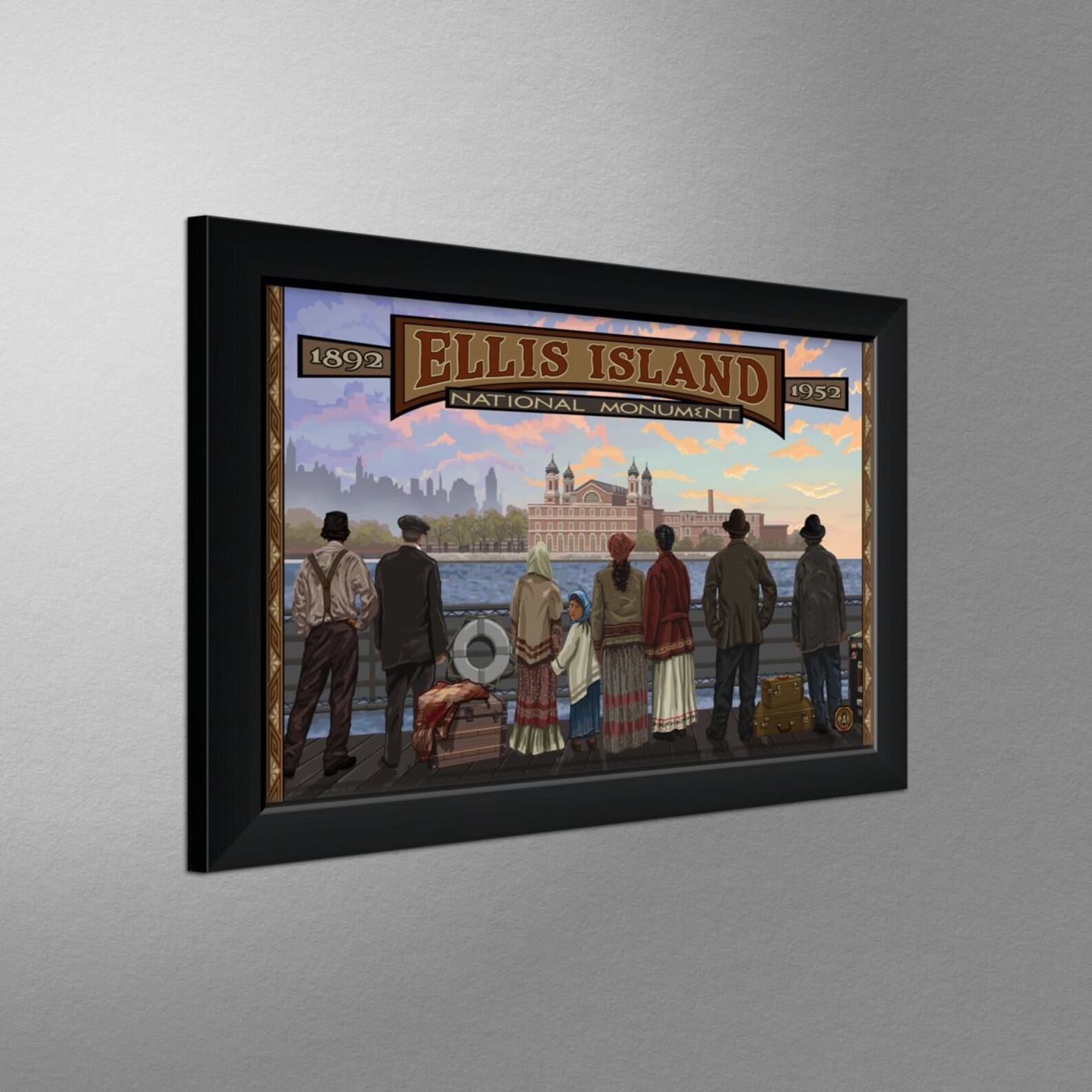 Ellis Island Art Print: Vintage Travel Poster by Paul A. Lanquist - Etsy