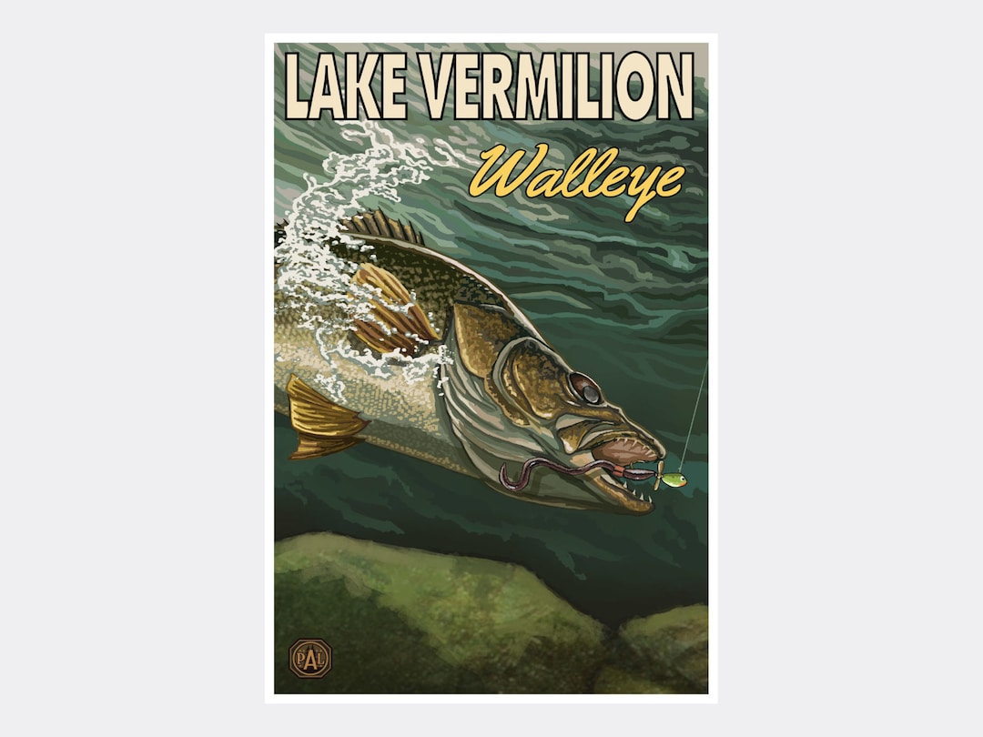 Lake Vermilion Walleye Art Print: Minnesota Travel Poster by Paul A ...