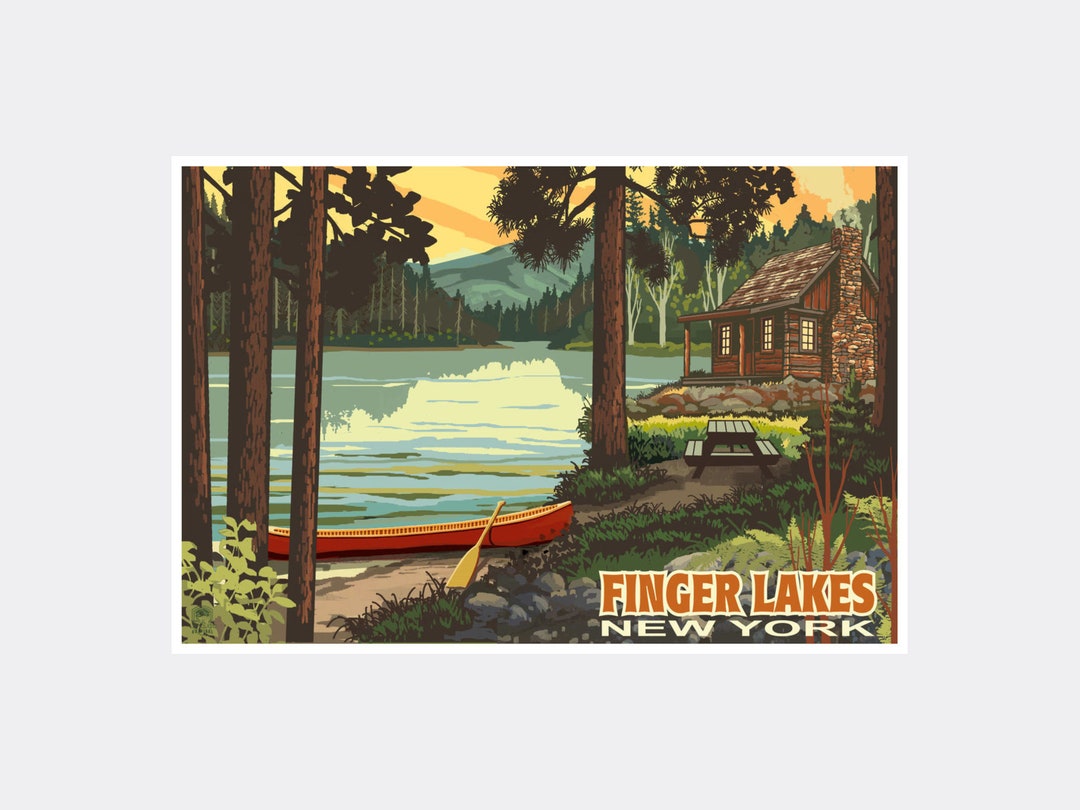Finger Lakes Giclee Art Print Poster From Travel Artwork by Artist Paul ...