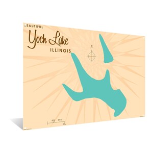 Yoch Lake Illinois Map Giclee Art Print Poster From Illustration by ...